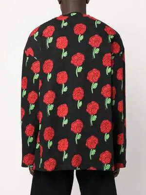 Versace Interlock Rose-print Oversized T-shirt