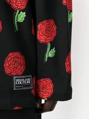 Versace Interlock Rose-print Oversized T-shirt