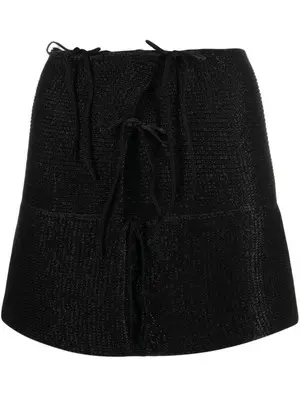 A. ROEGE HOVE Emma Tied Knitted Miniskirt - Black
