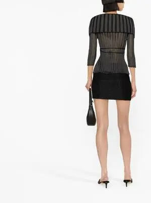 A. ROEGE HOVE Emma Tied Knitted Miniskirt - Black