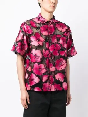 4SDESIGNS Floral-print Short-sleeve Shirt
