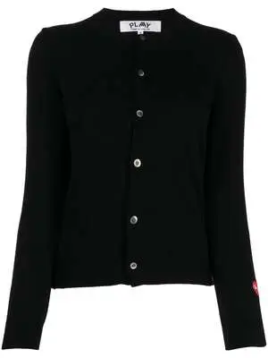 Play Comme Des Garcon X The Artist Invader Cardigan - Black