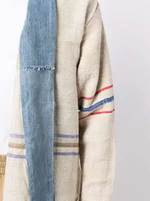 GREG LAUREN Stripe-print Panelled Jacket