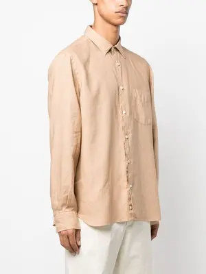 Aspesi Long-sleeve Linen Shirt - Brown