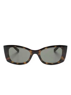 Saint Laurent Logo-engraved Cat-eye Sunglasses - Brown