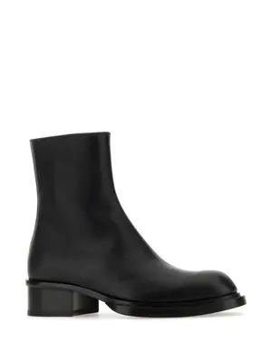 Alexander McQueen Cuban Stack Leather Boots