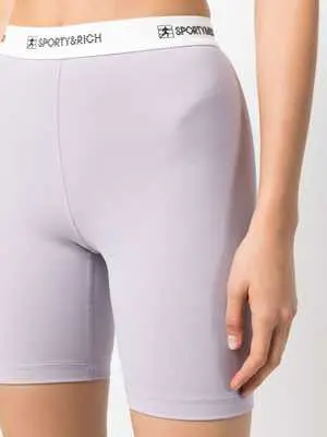 SPORTY & RICH Logo Waistband Shorts