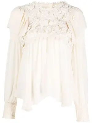 Isabel Marant Étoile Lace-detail Long-sleeve Blouse