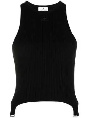COURREGES Logo Sleeveless Knit Top