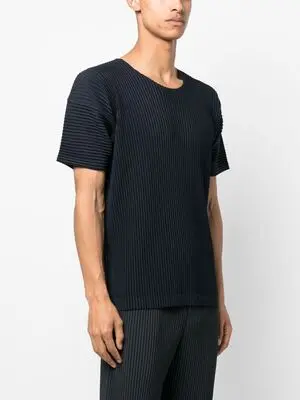 Issey Miyake Ribbed-effect T-shirt - Blue