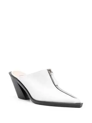 ELLEME 85mm Eclair-zip Leather Mules