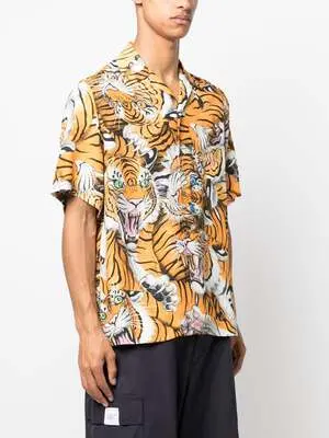 WACKO MARIA Tiger-print Short-sleeve Shirt