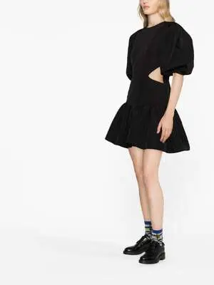 MSGM Cut-out Flared Mini Dress