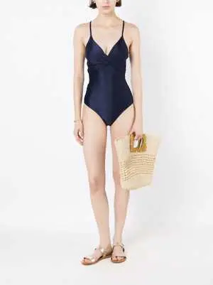 LYGIA & NANNY Bianca V-neck Swimsuit - Blue