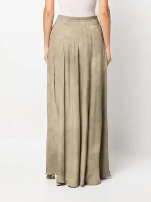ZIGGY CHEN Distressed Pleated Maxi Skirt