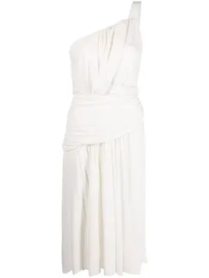 Alberta Ferretti Flared Midi Dress - White