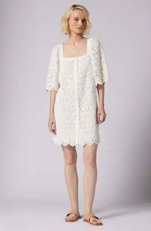 Joie Leona Mini Crochet Dress