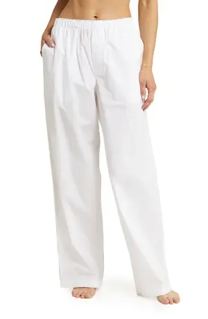 SKIMS Cotton Poplin Sleep Pants - Snow