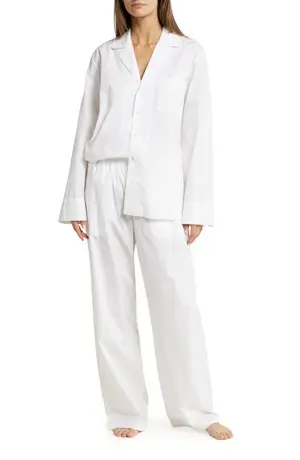 SKIMS Cotton Poplin Sleep Pants - Snow