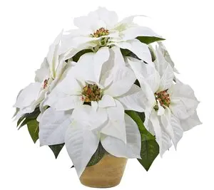 NEARLY NATURAL 13' Poinsettia Artificial Arrangement By - One-color