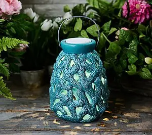 BARBARA KING Indoor/outdoor Illuminated Ceramic Coral Lantern - One-color