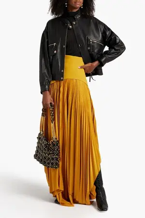 Diane Von Furstenberg Rabia Oversized Leather Jacket