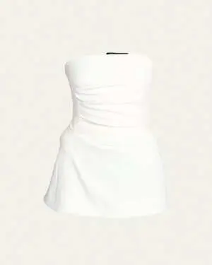Proenza Schouler Gathered Crepe Strapless Top - White
