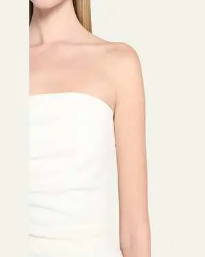 Proenza Schouler Gathered Crepe Strapless Top - White