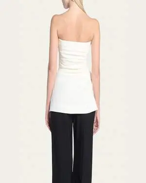 Proenza Schouler Gathered Crepe Strapless Top - White