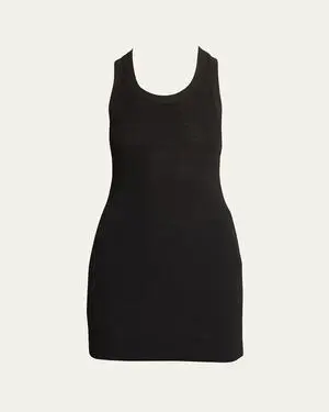 Proenza Schouler Matte Viscose Ribbed Knit Tank Top - Black