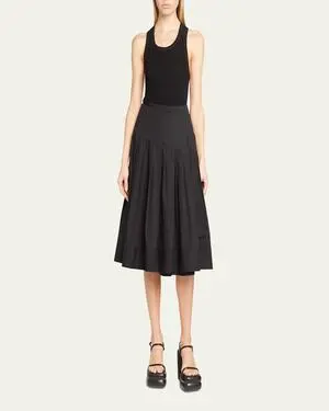 Proenza Schouler Matte Viscose Ribbed Knit Tank Top - Black