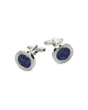 Bloomingdale'S Blue Eyes Round Cufflinks Exclusive - Navy