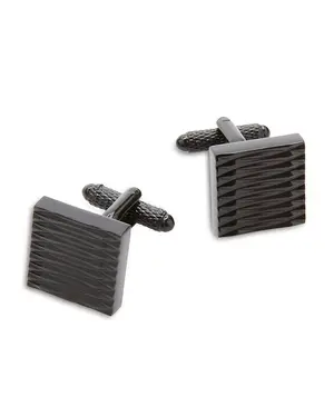 Bloomingdale'S Multi Lines Square Cufflinks Exclusive - Black