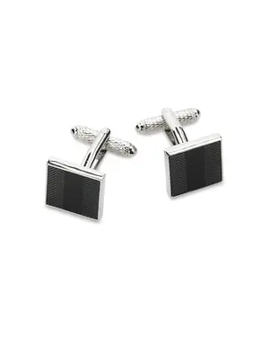 Bloomingdale'S Herringbone Square Cufflinks Exclusive - Black/silver