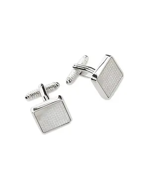 Bloomingdale'S Square Mother Of Peal Cufflinks Exclusive - Silver