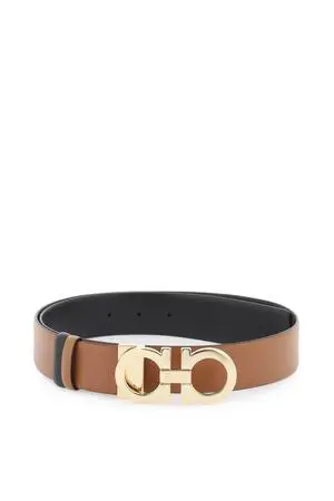 FERRAGAMO FERRAGAMO REVERSIBLE GANCINI BELT Brown, Black
