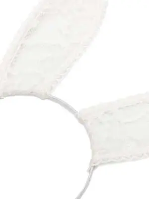 FLEUR DU MAL Lace Bunny Ears Headband - White