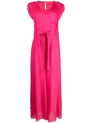 Alberta Ferretti Tied-waist Draped Silk Jumpsuit - Pink