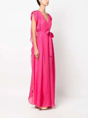 Alberta Ferretti Tied-waist Draped Silk Jumpsuit