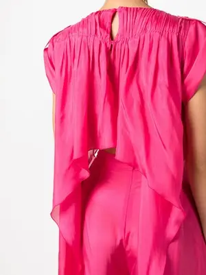 Alberta Ferretti Tied-waist Draped Silk Jumpsuit