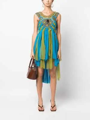 Alberta Ferretti Embellished Sleeveless Midi Dress