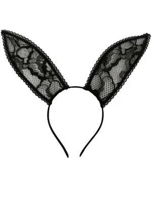 FLEUR DU MAL Lace Bunny Ears - Black
