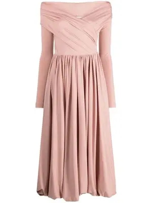 Philosophy Di Lorenzo Serafini Off-the-shoulder Midi Dress - Pink