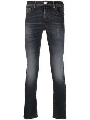 BILLIONAIRE Logo-patch Straight Leg Jeans - Grey