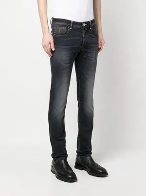 BILLIONAIRE Logo-patch Straight Leg Jeans - Grey