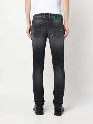 BILLIONAIRE Logo-patch Straight Leg Jeans - Grey