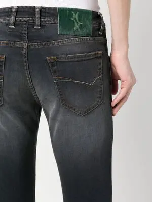 BILLIONAIRE Logo-patch Straight Leg Jeans - Grey