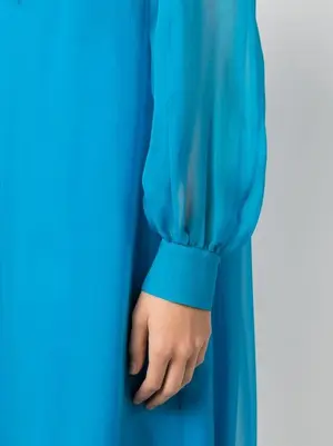 Alberta Ferretti Semi-sheer Poet-sleeve Dress