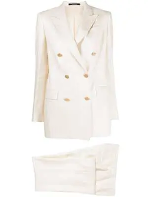 Tagliatore Double-breasted Linen Suit - Neutrals