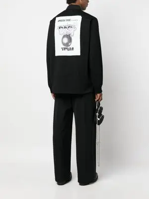 AMBUSH Logo-embroidered Cotton Shirt - Black